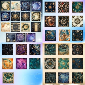 Astronomy Printable Big Bundle Paper, Celestial Moon Junk Journal ...