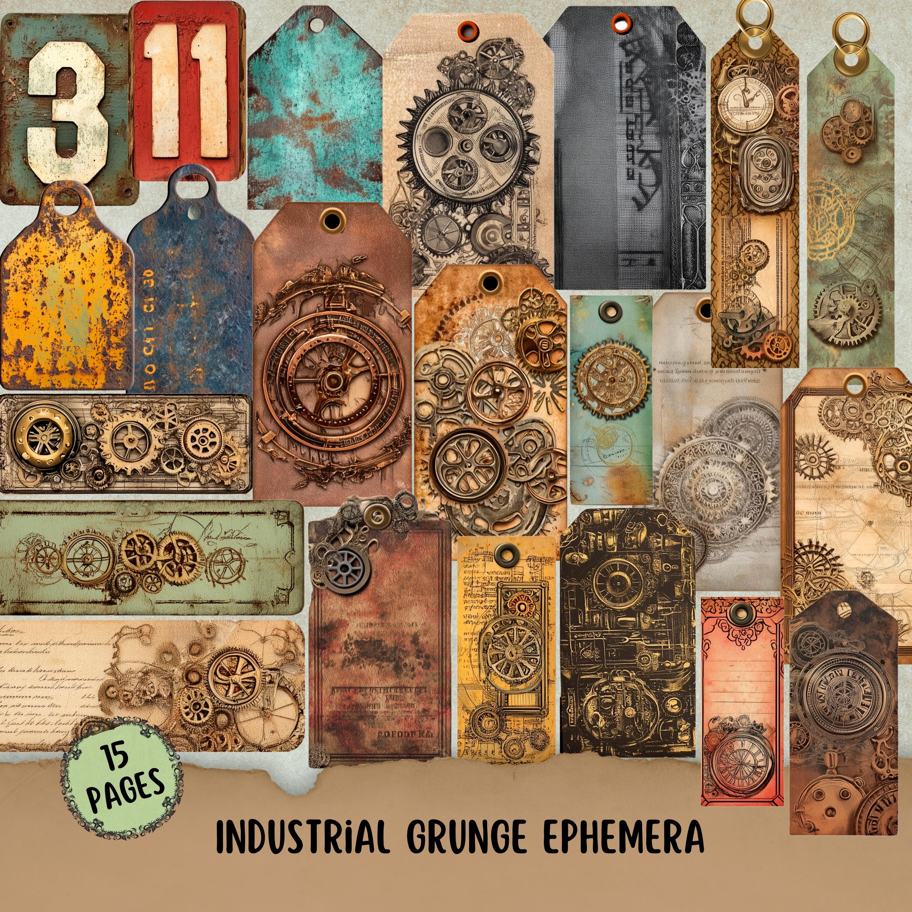 Vintage Steampunk Ephemera, Printable Grunge Label, Tag, Printable ...