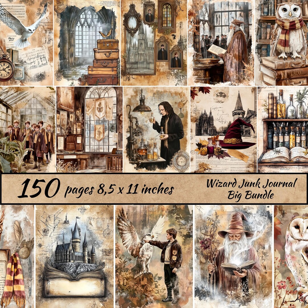 Wizard Junk Journal Big Bundle, Magic School Junk Journal, Wizard ...
