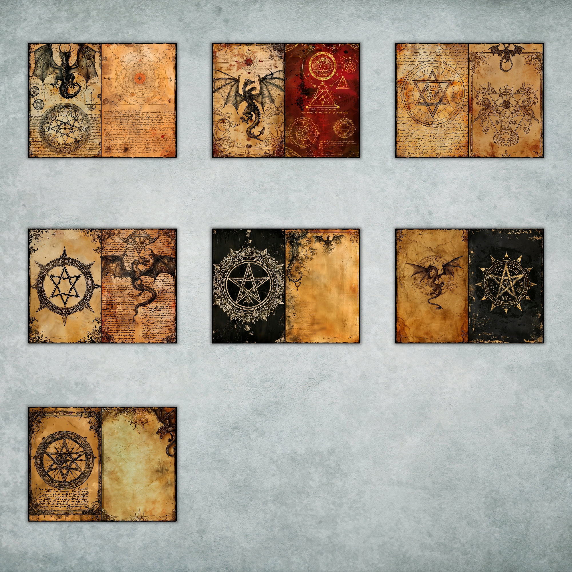 Wiccan Spell Book & Alchemy Junk Journal, Gothic Dragon Scrapbook ...