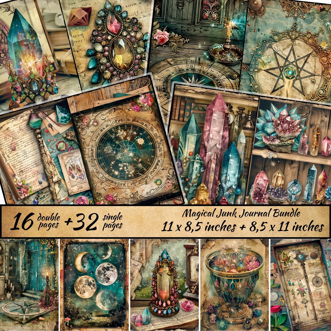 Magical Junk Journal Bundle, Fantasy Collage Printable, Fantasy Kit ...