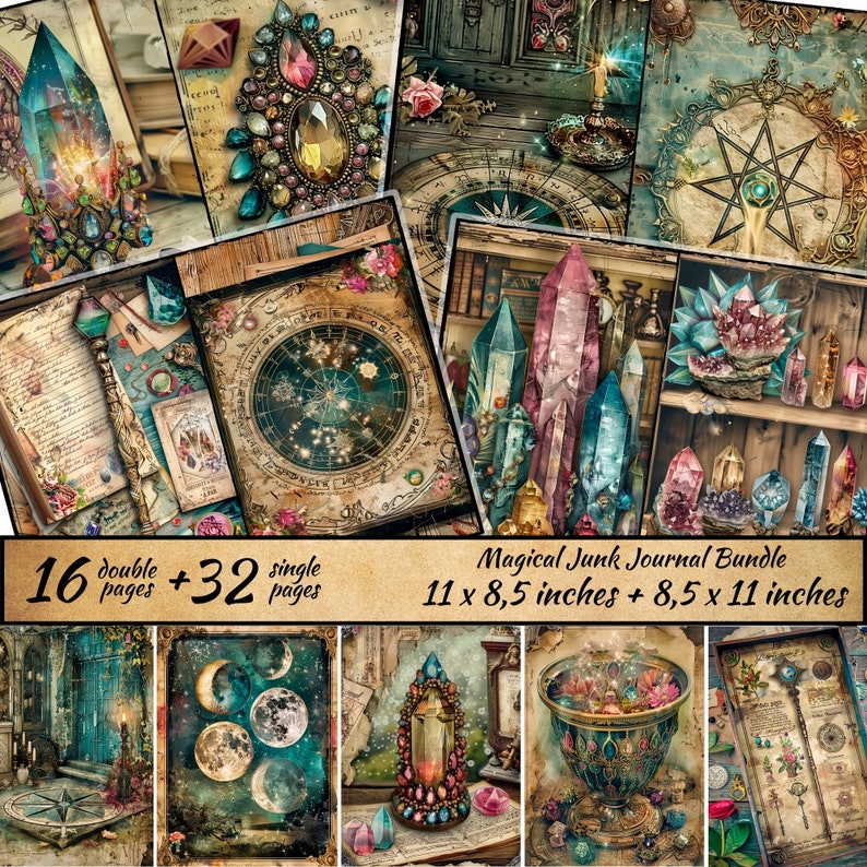 Magical Junk Journal Bundle, Fantasy Collage Printable, Fantasy Kit ...