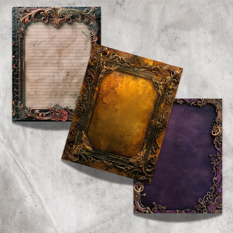 Steampunk Journal Paper, Printable Gothic Scrapbook Kit, Vintage ...