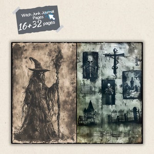 Witch Junk Journal Pages, Gothic Printable Pages, Scrapbooking Cards ...