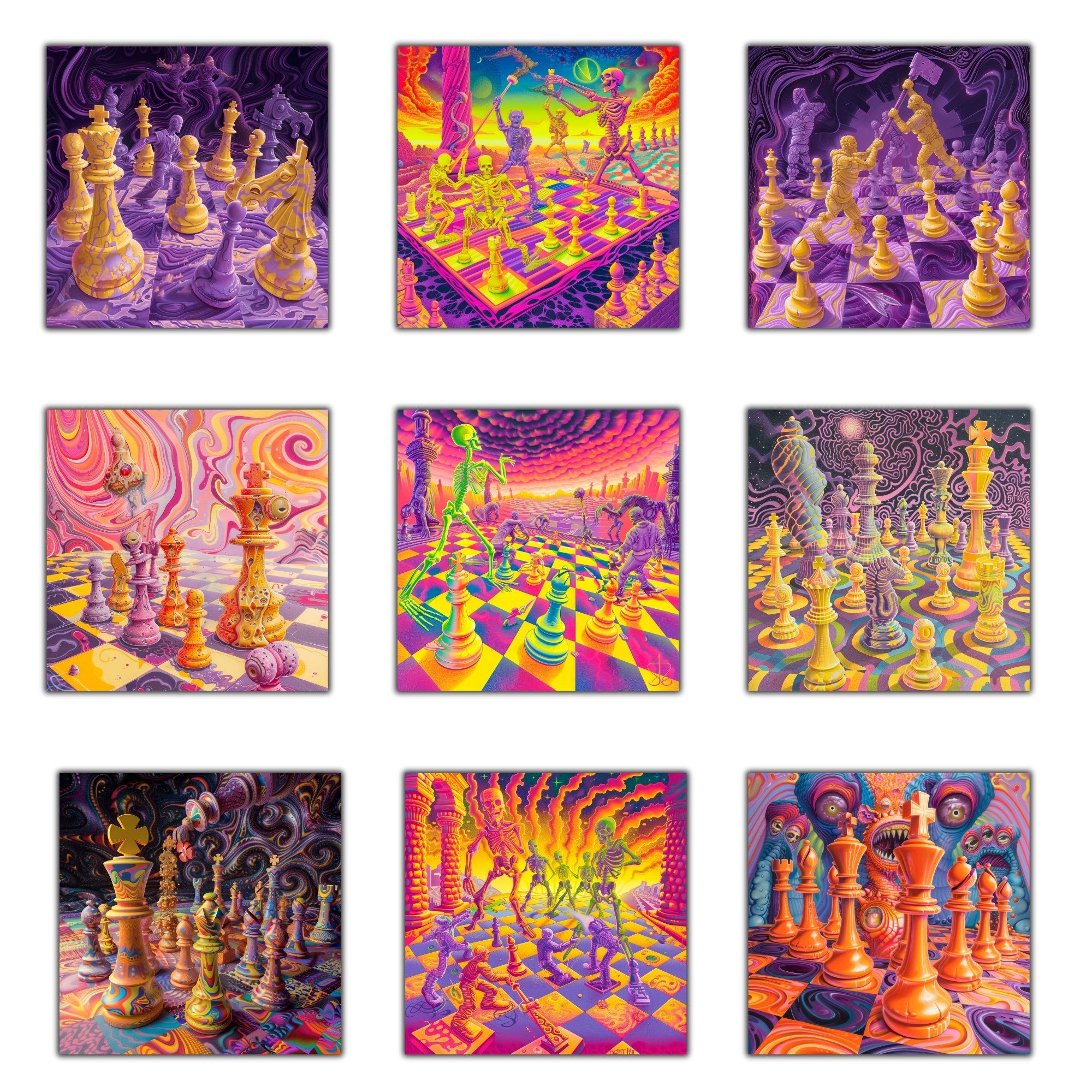 Anthropomorphic Chess Figurines, Anthropomorphic Digital Paper, Digital ...