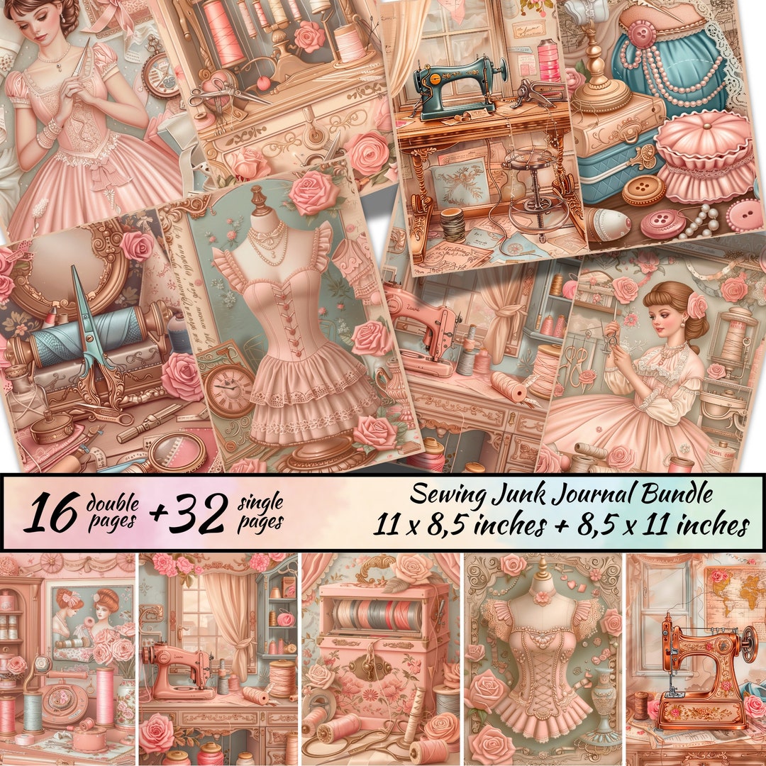 Sewing Junk Journal Bundle, Victorian Printable, Seamstress Printable ...