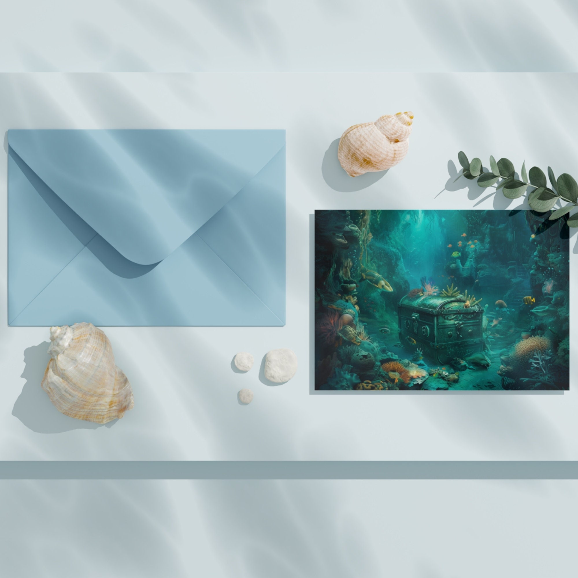 Mystical Underwater Digital Paper, Download Magic Background Scrapbook ...