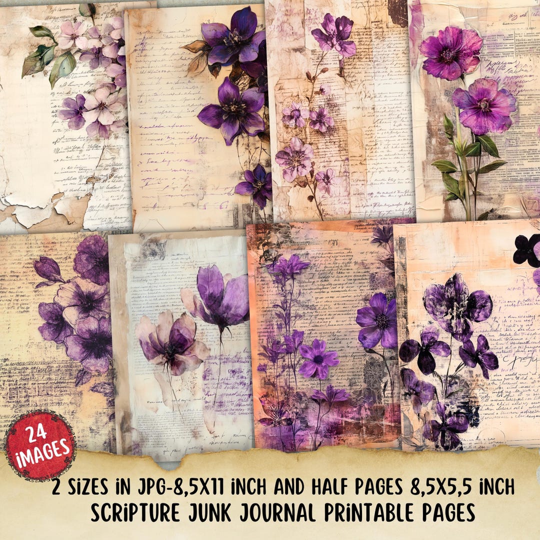 Scripture Junk Journal Printable Pages, Grungy Paper, Rustic Printable ...