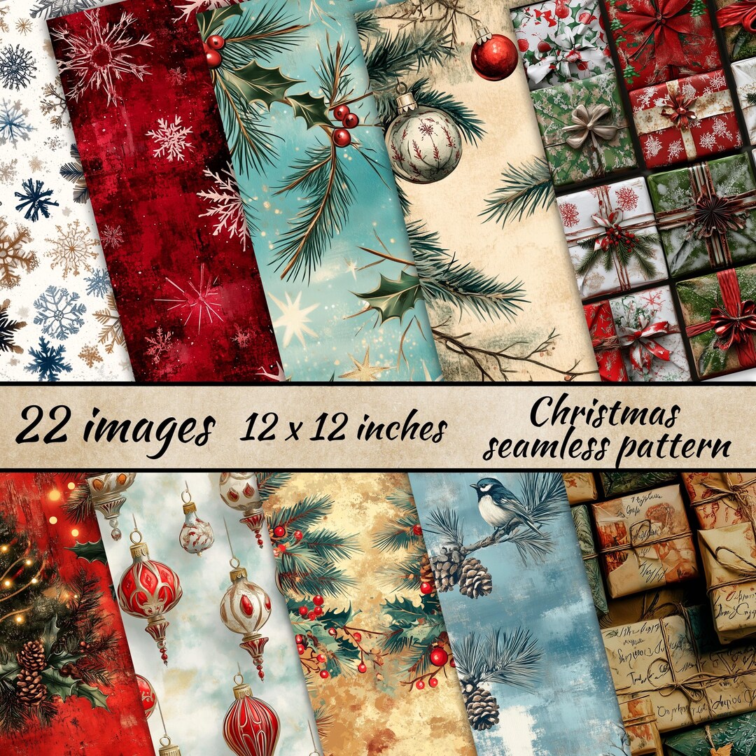 Christmas Seamless Pattern, Scrapbook Backgrounds, Winter Holidays ...