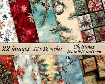 Christmas Digital Papers, Scrapbook Backgrounds, Winter Holidays ...