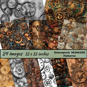 Steampunk SEAMLESS Pattern, Grunge Art, Grunge SEAMLESS Pattern ...