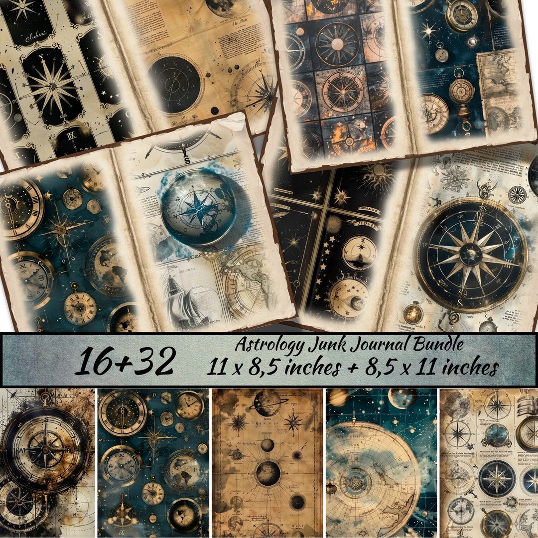 Astrology Junk Journal Bundle, Celestial Ephemera, Vintage Ephemera ...