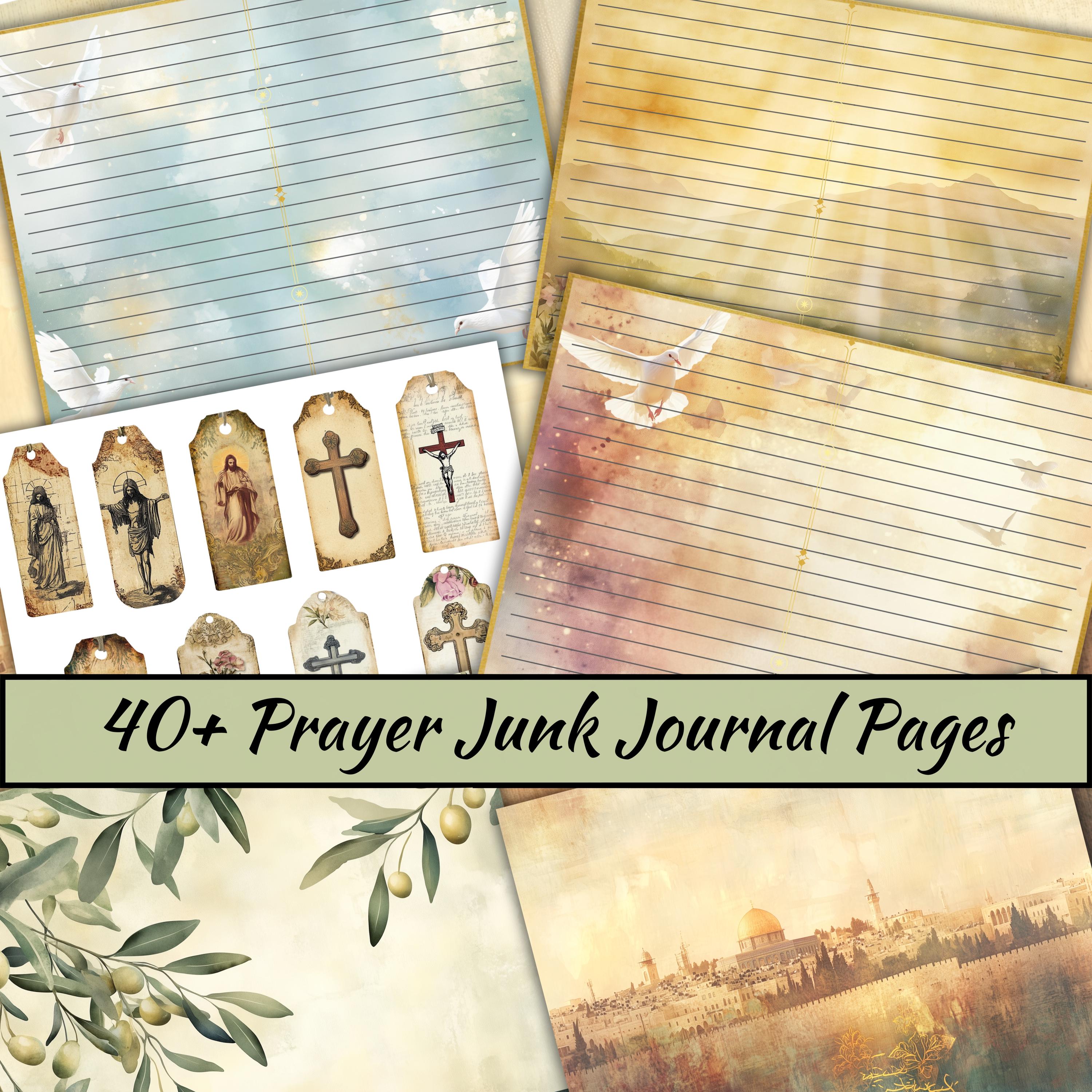 Prayer Junk Journal Pages, Christian Scrapbook Kit, Scripture, Ephemera ...