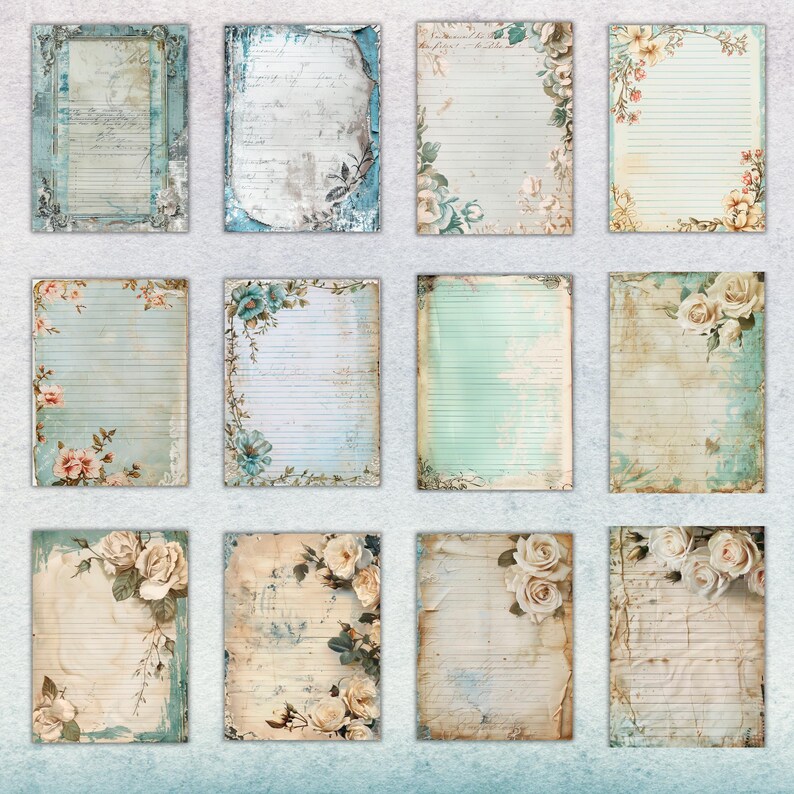 Blank Lined Journal Pages Bundle, Printable Paper for Junk Journal ...