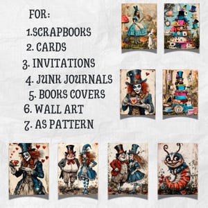 Alice Adventures in Wonderland Junk Journal Kit, Alice in Wonderland ...