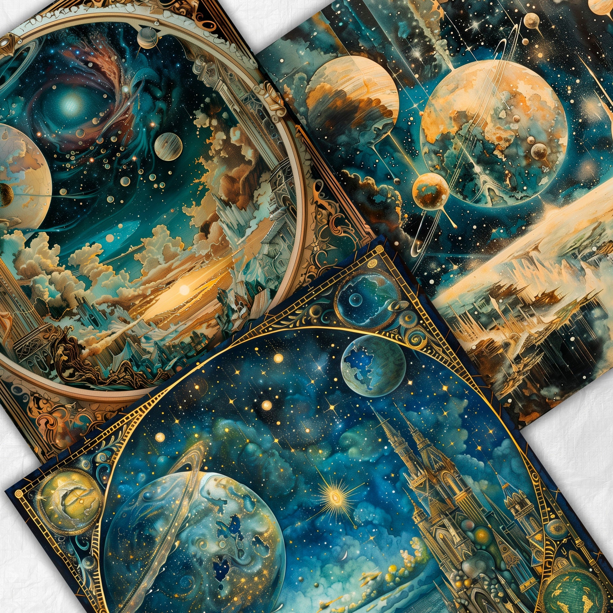 Cosmic Pattern Printable, Galaxy Backdrop, Outer Space Paper, Magic ...