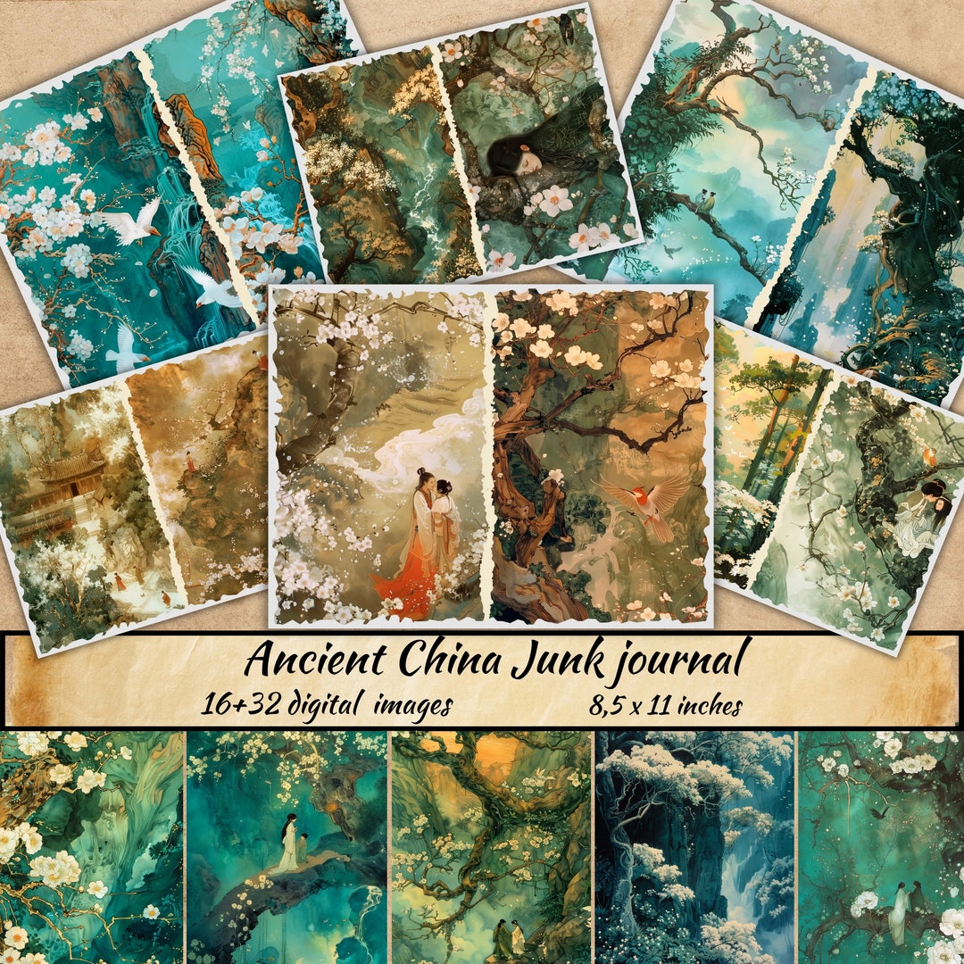 Ancient China Junk Journal Kit, Printable Fairy Asia Background, Fairy ...