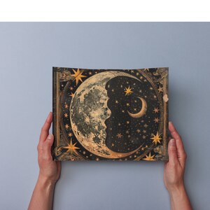 Retro Moon Pages Digital, Download Moon Junk Journal, Printable Lunar ...