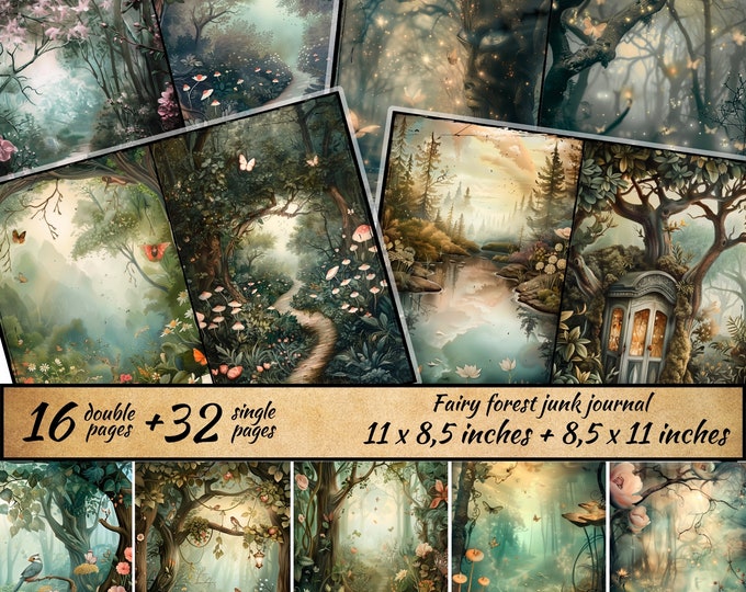 Fairy Forest Junk Journal Bundle, Instant Download, Digital Scrapbook ...