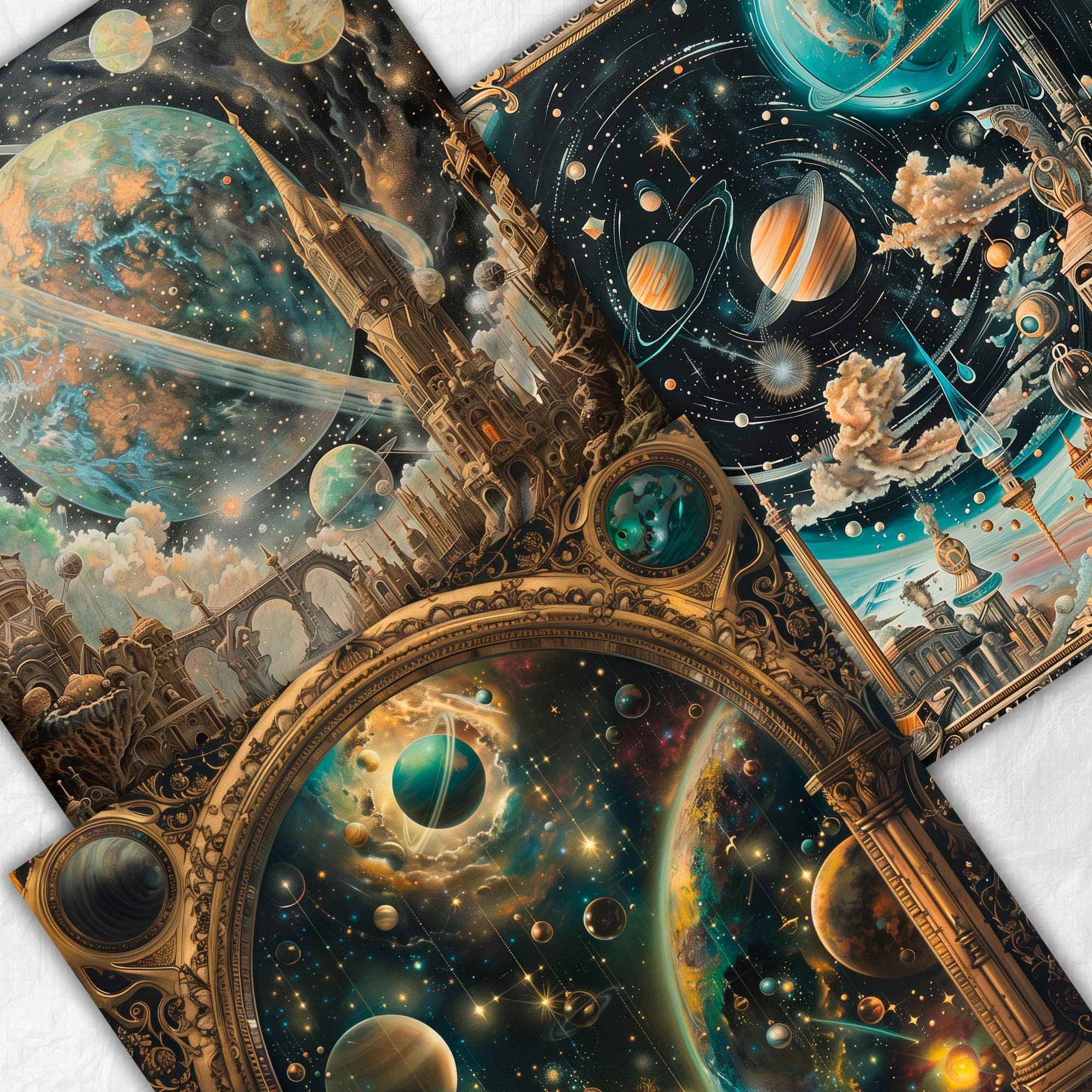 Cosmic Pattern Printable, Galaxy Backdrop, Outer Space Paper, Magic ...