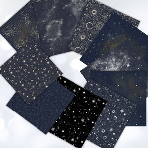 Night Sky Digital Paper - Seamless Starry Night Patterns, Instant ...