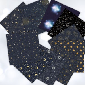 Night Sky Digital Paper - Seamless Starry Night Patterns, Instant ...