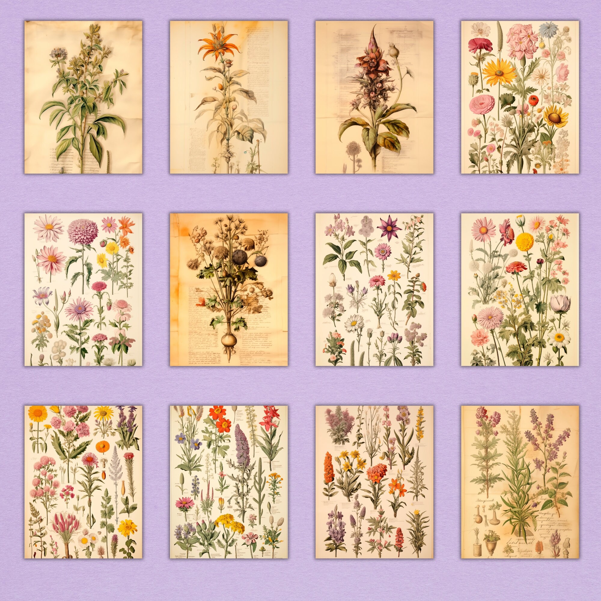 Medicinal Herbs Junk Journal Digital Botanical Sheet Herbal Scrapbook ...