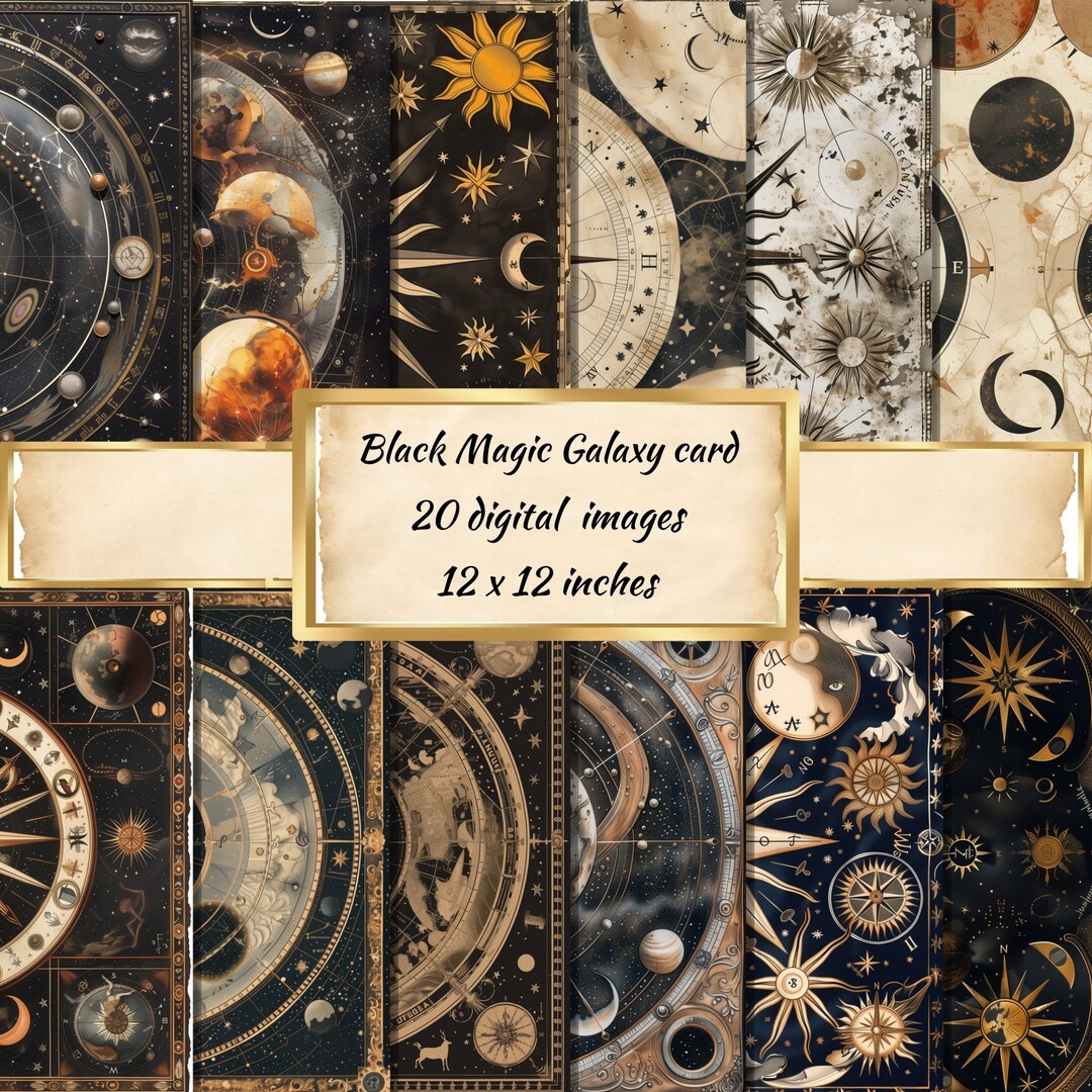 Black Galaxy Shabby Magic Digital Paper, Download Celestial, Printable ...