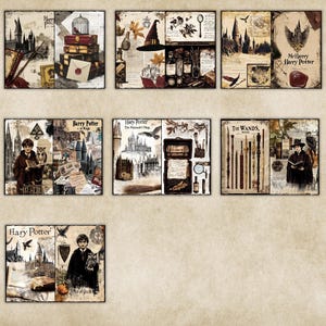 WIZARD Junk Journal Bundle, Tags, Folio Kit, School of Magic Junk ...