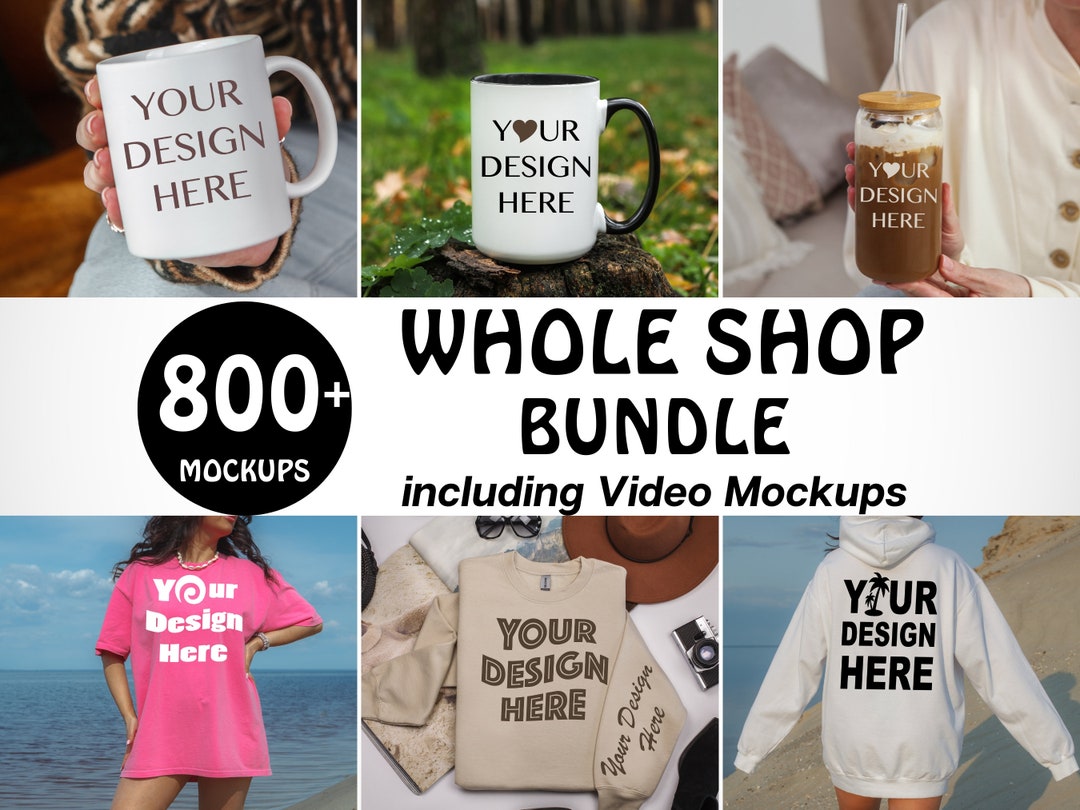 Entire Shop Mockup Bundle Whole Shop Bundle Video Mug Mockups Front Back Comfort Colors 1717 ...