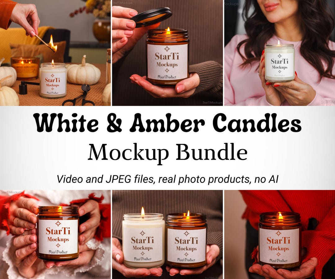 Candle Mockup Bundle Video Soy Candles Mockups Printify 9oz Lumient ...