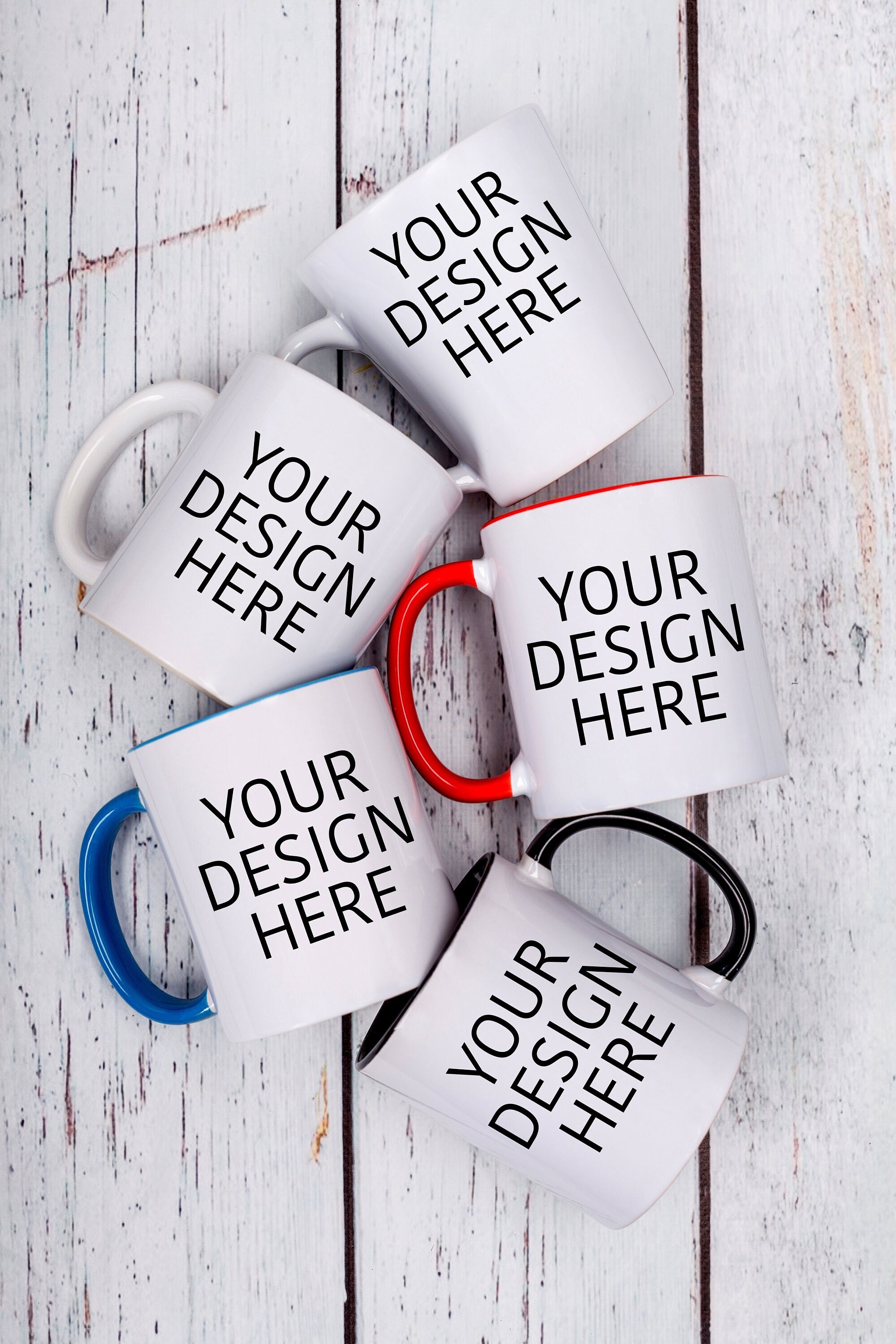 Mugs Mockups Accent Mug Mock Ups 11 Oz Two Tone Coffee Mug Mock Up - Etsy