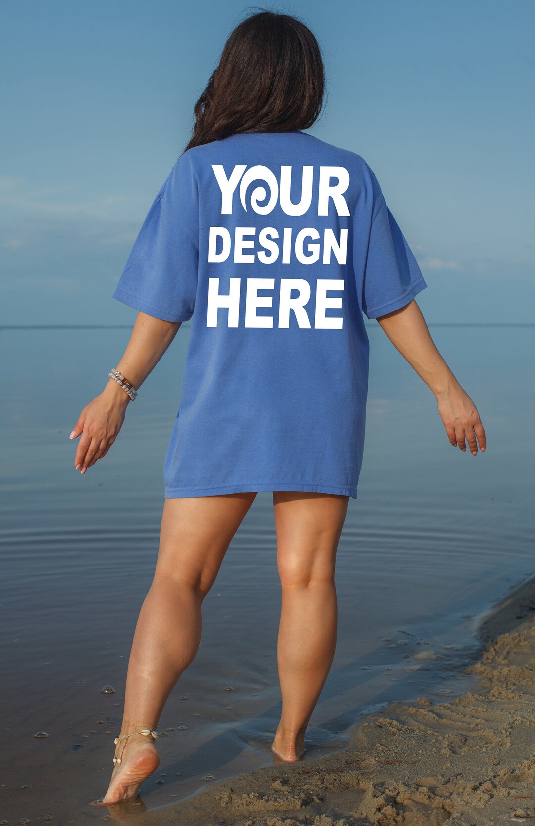 Flo Blue Comfort Colors 1717 Back Mockup Trendy Back of Shirt Mock up ...