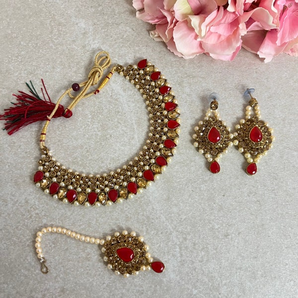 Red Jewelry Set - Etsy