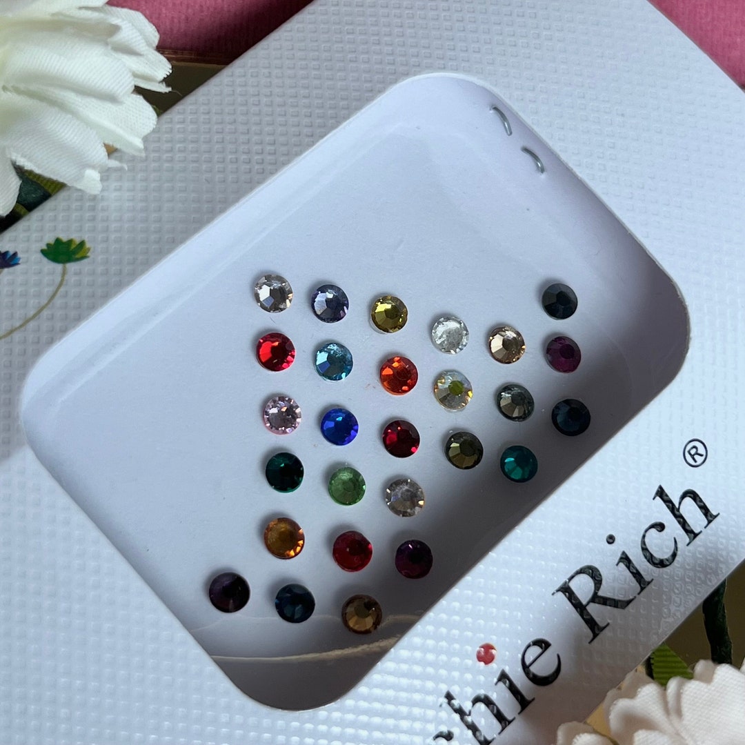 Multicolour Crystal Round Bindi Pack /bindiya/ Chanlo/ Indian Accessory ...