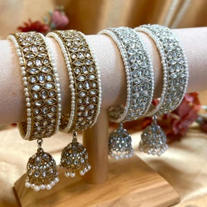Chunky Jhumka Bangles (pair)/indian/ Pakistani/jewelley/ Fashion ...