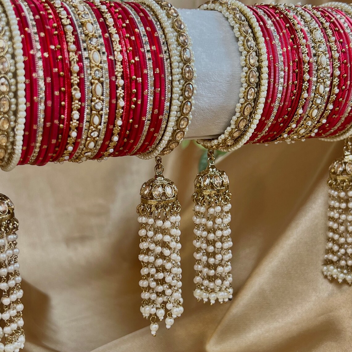 Red Luxury Bridal Bangle Set/indian/ Pakistani/jewelley/ Fashion ...