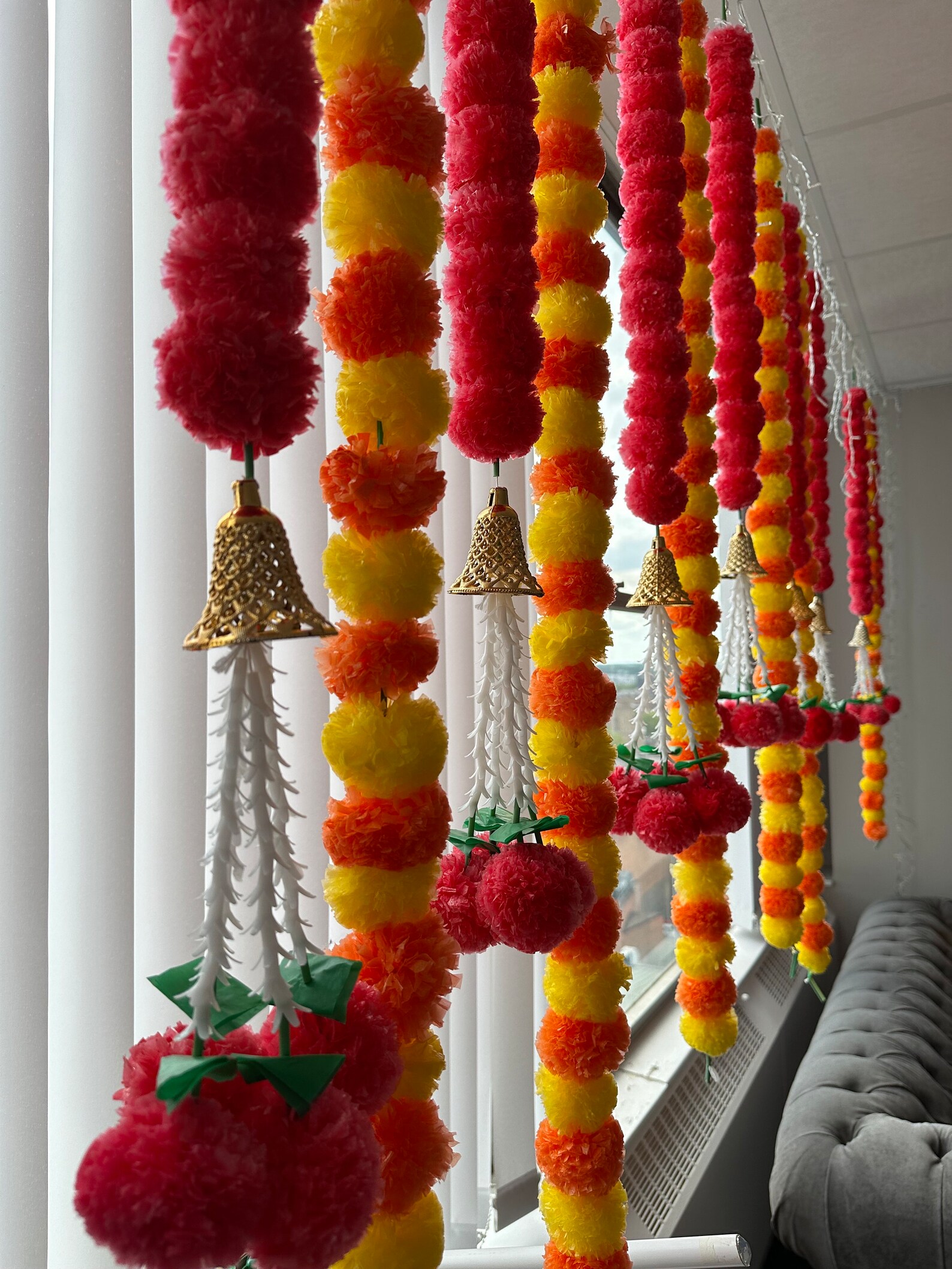 Flower Decor With Gold Bell Detail/ Unique Style/ Indian/ Pakistani ...