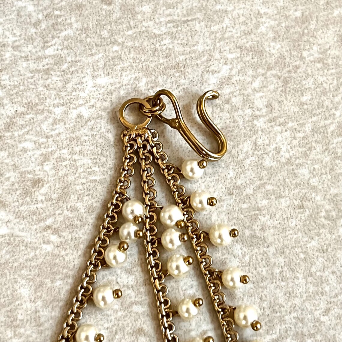 Antique Gold Pearl Ear Chains to Add to Any Earring Style. Bollywood ...
