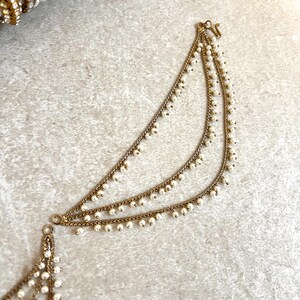 Antique Gold Pearl Ear Chains to Add to Any Earring Style. Bollywood ...
