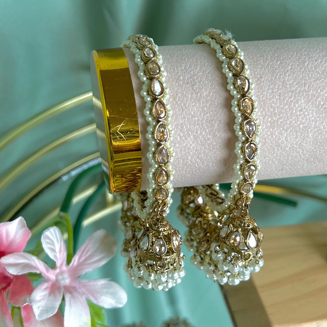 Antique Gold 7 Drop Jhumka Bangles - Gold/indian/ Pakistani/jewelley ...