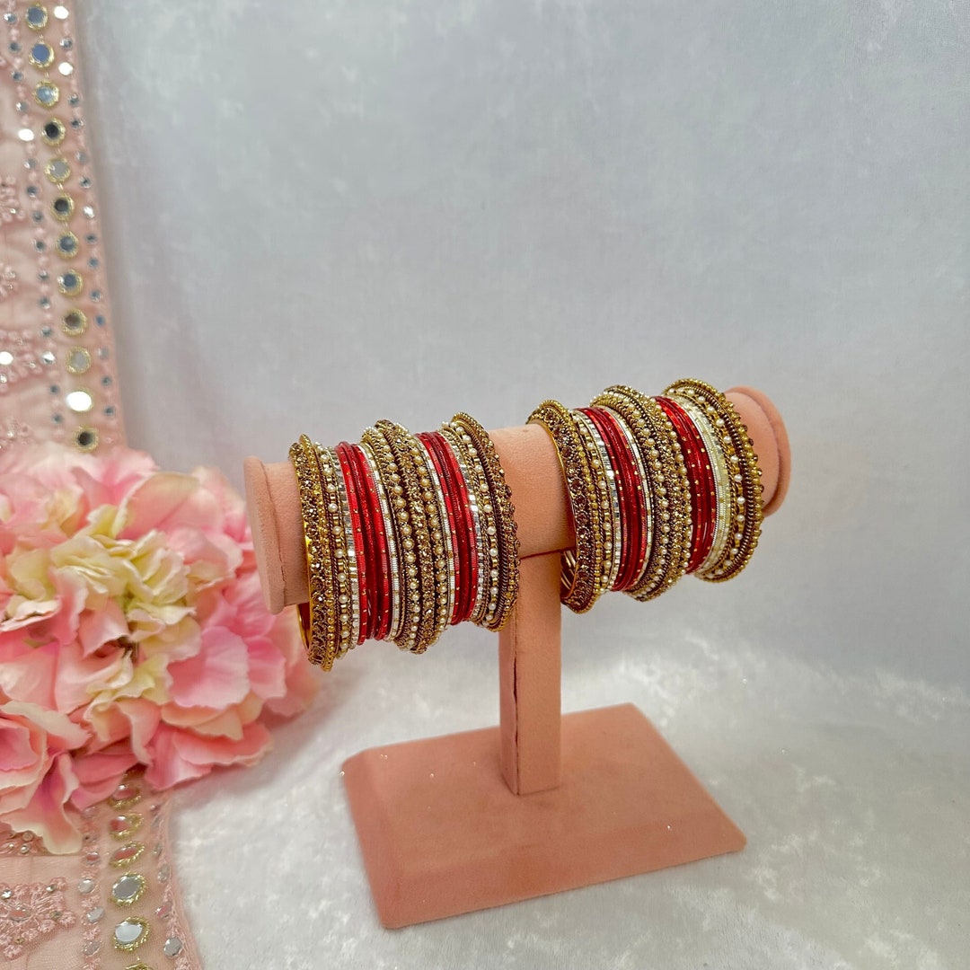 Small Maroon Bangle Set/indian/ Pakistani/jewelley/ Fashion Bracelet - Etsy