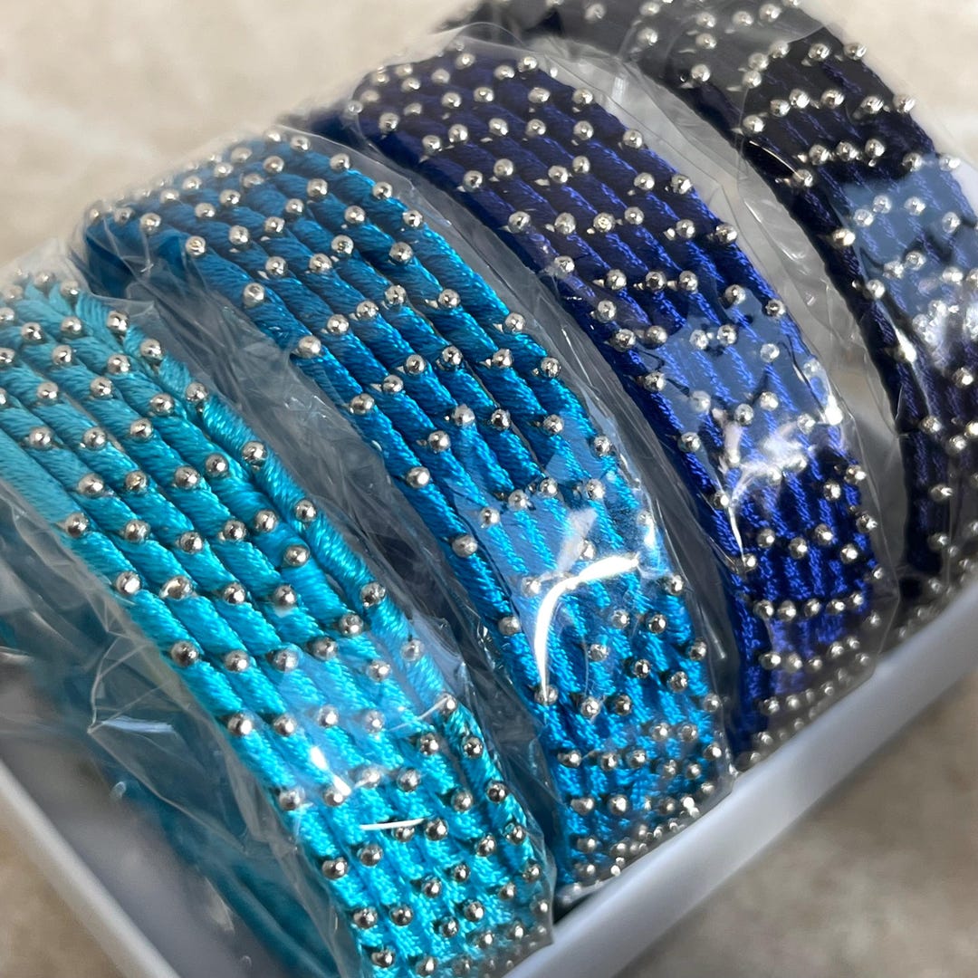 Blue Navy Shades/thread Coloured Bangle Block/ Indian/ Pakistani ...
