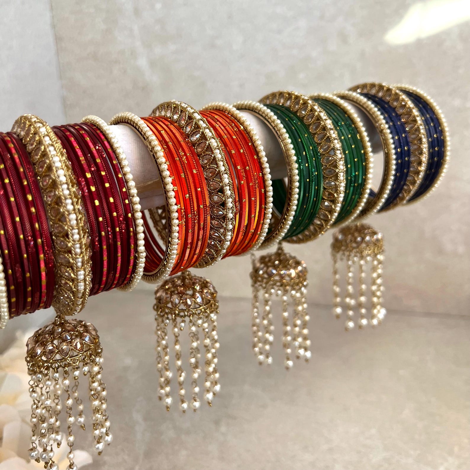 2.6 Only Jhumka Antique Gold Bangle One Arm Bangles Customise Colour ...