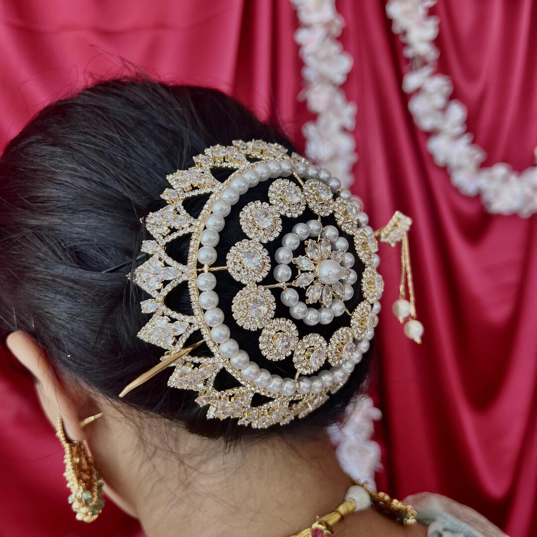 Crystal Bun Hair Accessory Beautiful Bridal Wedding Guest Unique Style ...