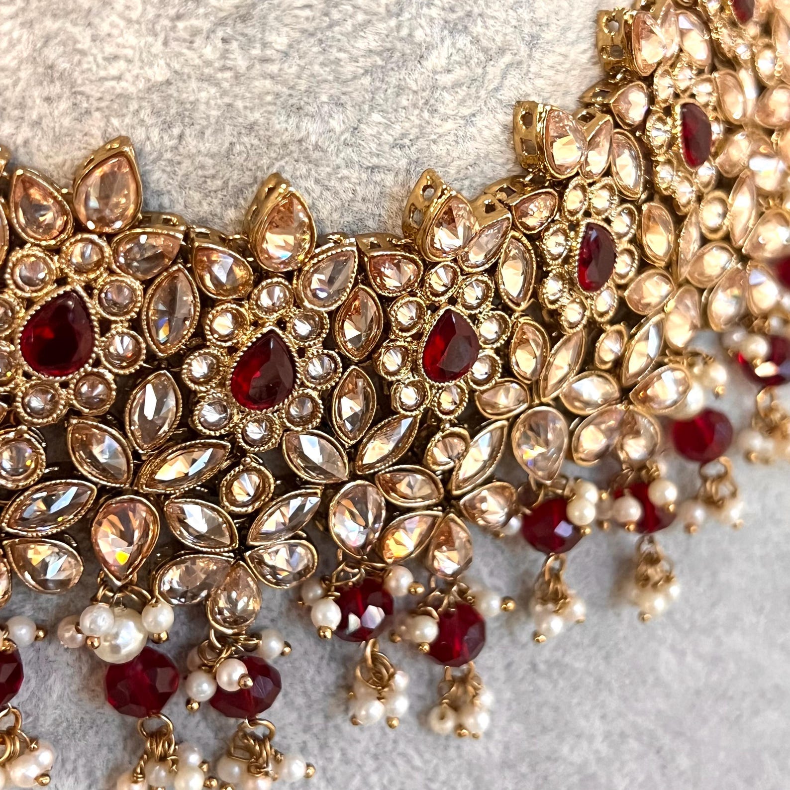 Maroon & Champagne Necklace/maroon Jewellery/maroon Necklaces/pakistani ...