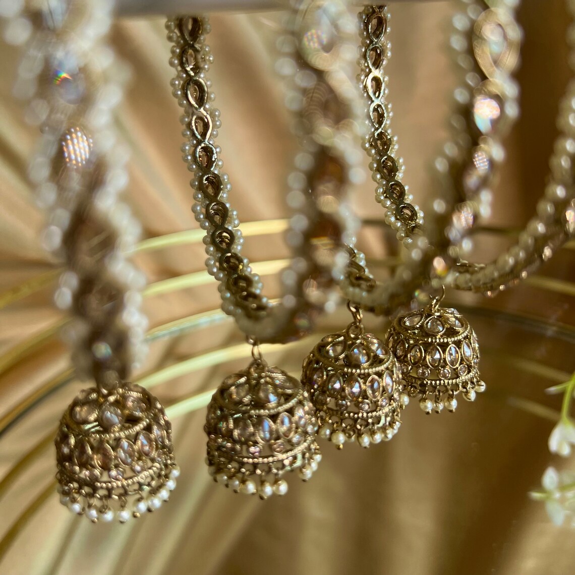 Champagne Jhumka Bangles (pair)/indian/ Pakistani/jewelley/ Fashion ...