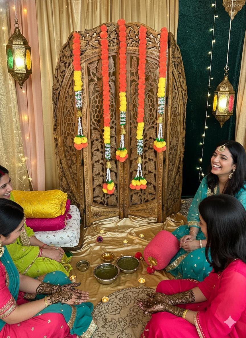Flower Decor With Gold Bell Detail/ Unique Style/ Indian/ Pakistani ...