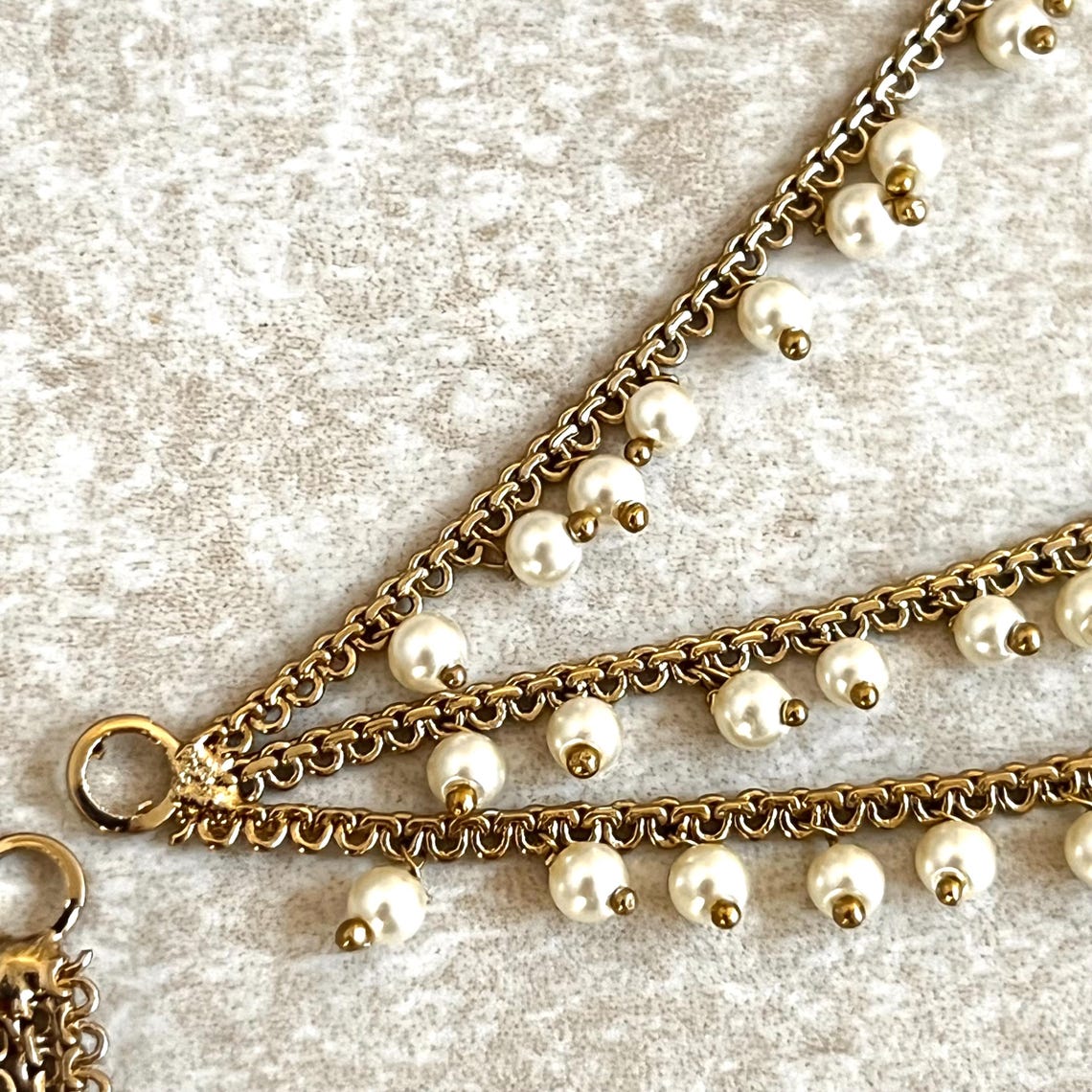 Antique Gold Pearl Ear Chains to Add to Any Earring Style. Bollywood ...