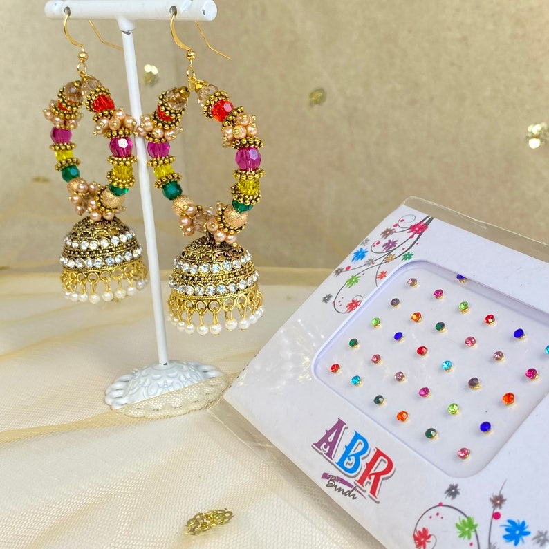 New Gift Box Bangles, Jhumka Earring and Bindi Pack. Multicolour - Etsy